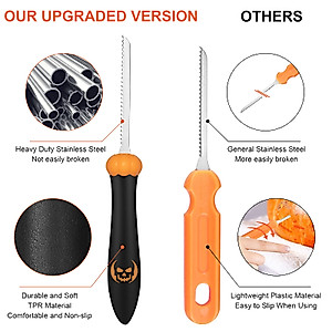 CHRYZTAL Pumpkin Carving Kit Tools Halloween, Professional Heavy Duty Carving Set, Stainless Steel Double-side Sculpting Tool Carving Kit for Halloween Decoration Jack-O-Lanterns, Gift for Halloween