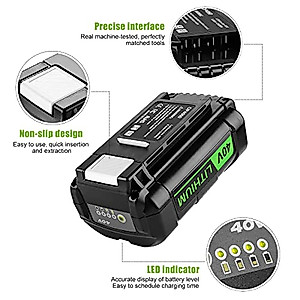 ANTRobut 6.0Ah Replacement Ryobi 40V Battery and Charger Kit for Ryobi 40V Lithium-Ion Battery OP4026 OP40601 OP4050A OP4040 OP4030 OP4050 with OP401 Ryobi 40V Charger