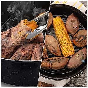 Toyvian Roaster Roasting Pan Cast Iron: Turkey Roaster Pan with Rack and Lid Baking Roasting Pan 1 Set 26CM