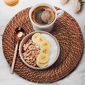 Artera Wicker Rattan Charger Plates - Set of 8, 13 inch Round Woven Plate Holder, Decorative Service Plates for Home, Professional Fine Dining Perfect for Events & Dinner Parties