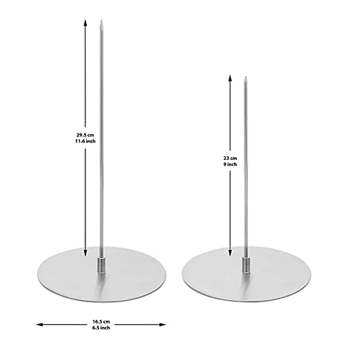 Kütral Vertical Skewer, Shawarma stand (9- and 12-Inches spike) Brazilian Skewer for Tacos Al Pastor,This Vertical Barbeque Grilling Rack Comes with Silicone Basting Brush