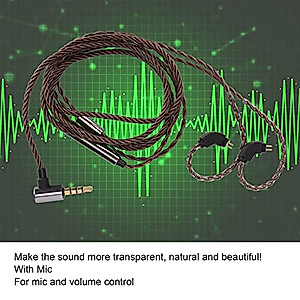 0.78Mm 2 Pin Cable with Mic, 3.5Mm Audio Cable Earphone Replacement Upgrade Cable, 2 Pin IEM Cable with Mic for 2 Pin 0.78Mm Headphones for Weston 1964 Ue3X Ue18 W4R