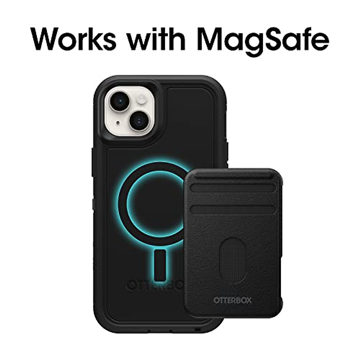 OtterBox iPhone 14 Plus Defender Series XT Case - BLACK , screenless, rugged , snaps to MagSafe, lanyard attachment