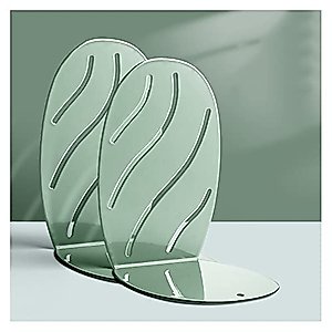 Decorative bookends Bookends Stainless Steel Book Ends Bookshelf Heavy Books Bookend Student Desktop Book Storage Rack Anti-moving Book Ends Book Stoppers Non-skid Bookends Stand bookends ( Color : Li