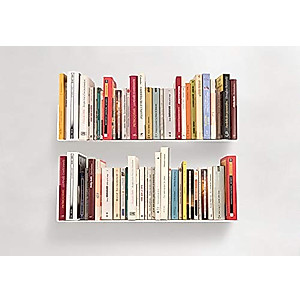TEEbooks - Bookshelves - Set of 2 - Steel - White - 23,6" x5,9 x5,9