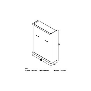 Bestar Nebula 59W Full Murphy Bed in bark Grey & White