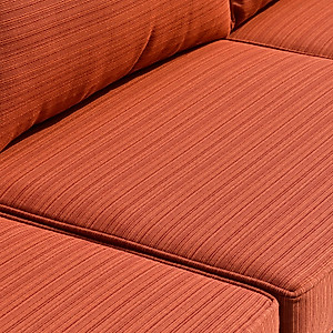 HOOOWOOO 25x25x5 Outdoor Patio Furniture Cushions Replacement,5" Thick Seat Back Chair Cushions Set,Zipper Olefin Sofa Loveseat Cushions for Patio Outdoor Furniture,Orange Red