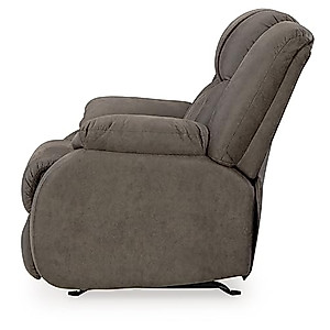 Signature Design by Ashley First Base Modern Faux Leather Rocker Recliner, Gray