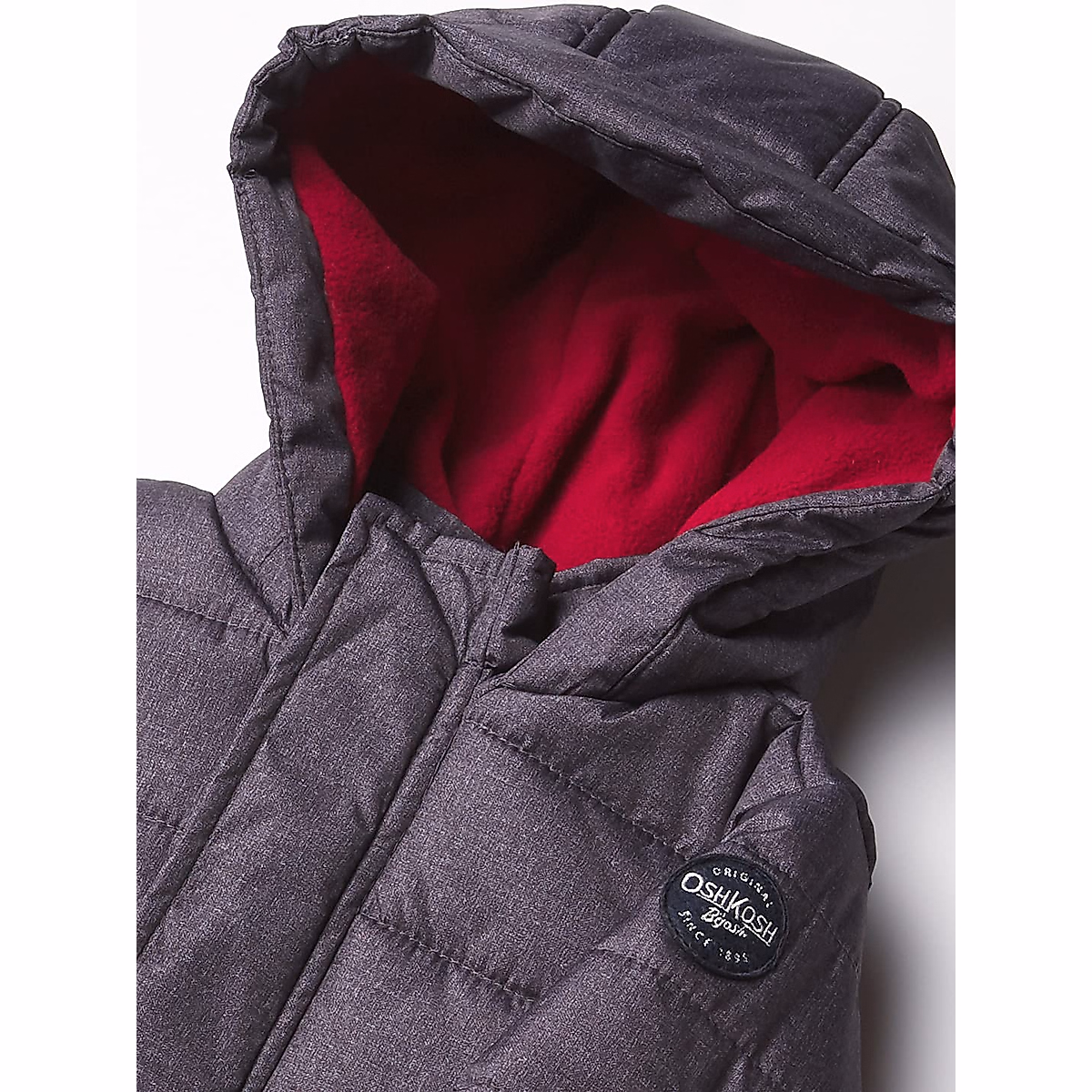 Osh Kosh Baby Boys' Heavyweight Winter Jacket with Sherpa Lining, Sunrise Orange, 12MO