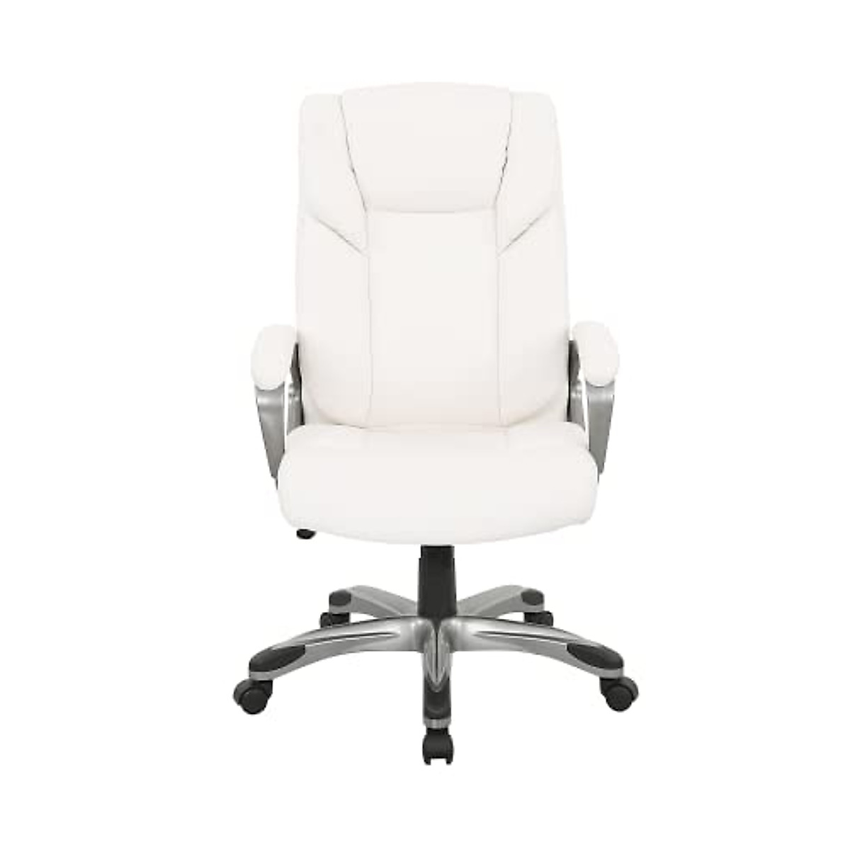Amazon Basics High-Back Bonded Leather Executive Office Computer Desk Chair, 29.13"D x 25.59"W x 41.34"H, Cream