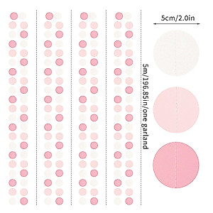 Light-Pink White Girls-Birthday Party-Decoration Garland - 52ft Baby Bridal Shower Blush Streamers Backdrop,Graduation 18th 30th 21st Adults Bachelorette Pool Supplies Banner Decor Lasting Surprise