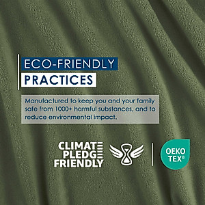 Martex 1B06864 Super Soft Fleece Easy Care Machine Washable Blanket Full/Queen, Green