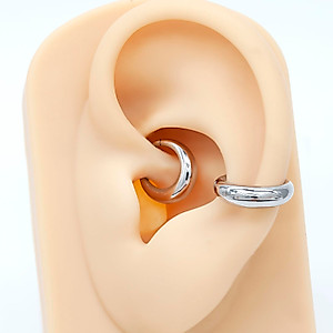 ALACLO Stainless Steel Septum Rings Hoop for Women, 8mm Stainless Steel Earrings Segment Nose Rings for Men, Cartilage Clicker Hoop for Helix, Rook, Daith, Tragus, Hypoallergenic