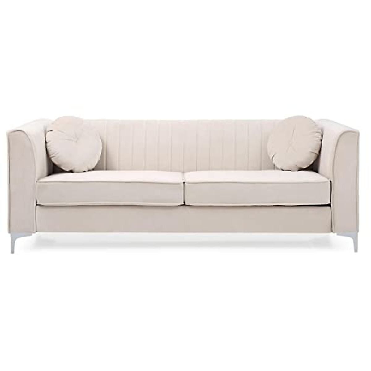 Glory Furniture Delray Sofa, Ivory. Living Room Furniture, 3 Seater