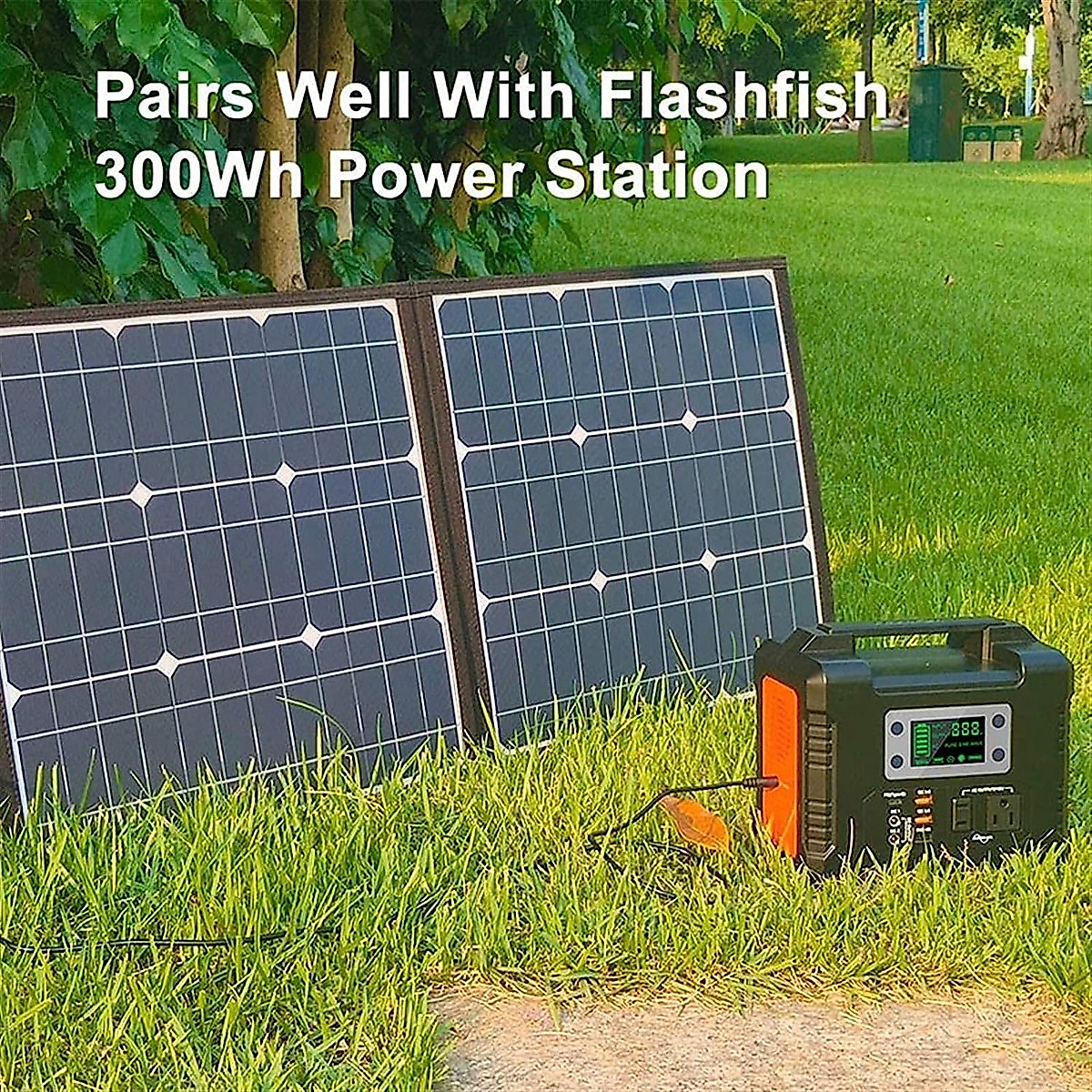 100W 18V Portable Solar Panel 5V USB Flashfish Foldable Solar Cells Battery Charger Folding Outdoor Power Supply Camping Garden (Color 50W) (100w) (50w) (50w)