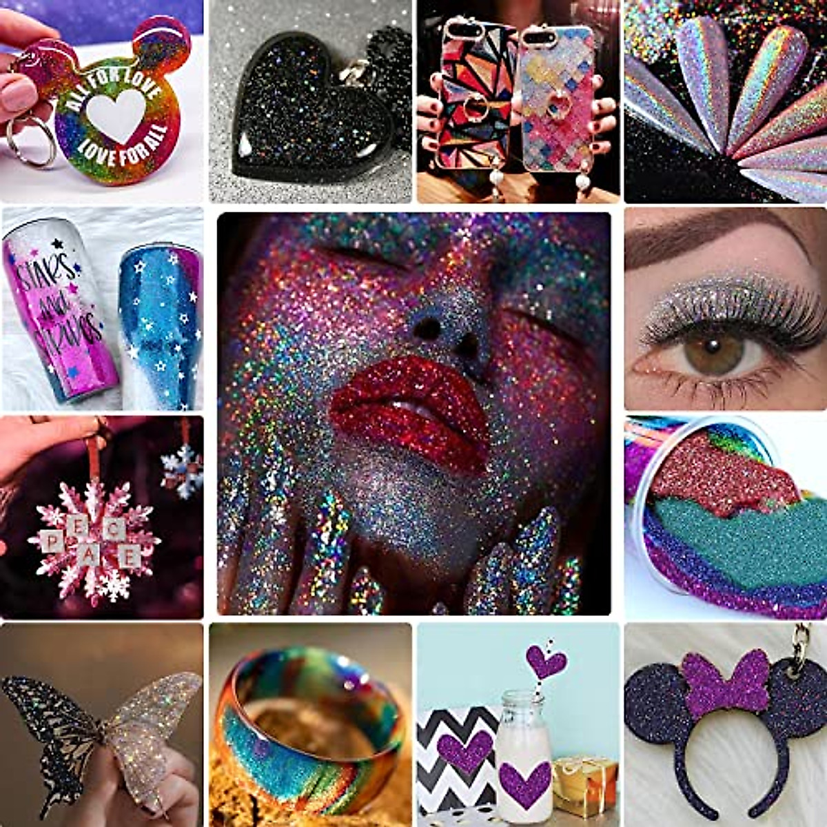 HTVRONT Holographic Extra Fine Glitter - 200g/7oz Royal Blue Glitter for Crafts, 0.2mm Ultra Fine Glitter for Resin, Iridescent Glitter Powder for Nails, Tumblers, Cosmetic, Craft Glitter Shaker Jar