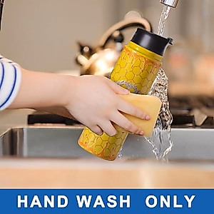 Weboia 24 oz Queen Bee Water Bottles 4 Lids For School With Straw,Hoeny Bee Insulated Metal Water Bottle Birthday Gifts For Women Ideas,Gifts For Girlfriend Daughter