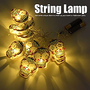 Yivibe Halloween String Lamp, Flexible Battery Operated Lightweight LED String Light for Courtyard for Garden for Home