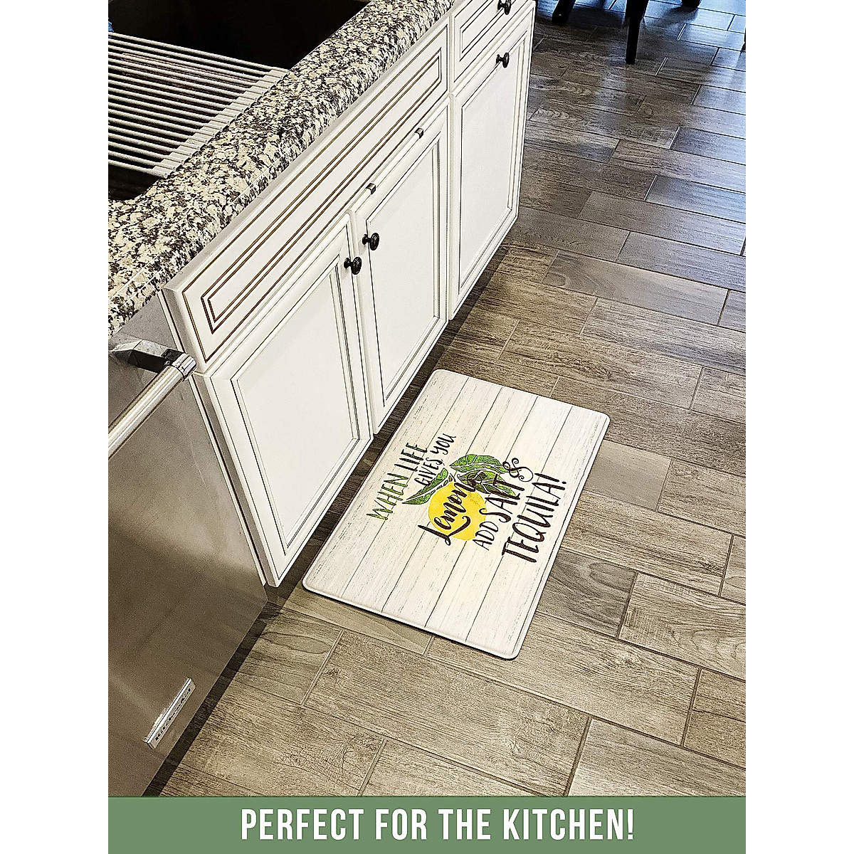 Generic JCB Home Anti-Fatigue Lemon Kitchen Mat. Memory Foam Kitchen Mat with Non-Slip Surface. Farmhouse Tequila Lemon Kitchen Rug. 18 inch x 30 inch