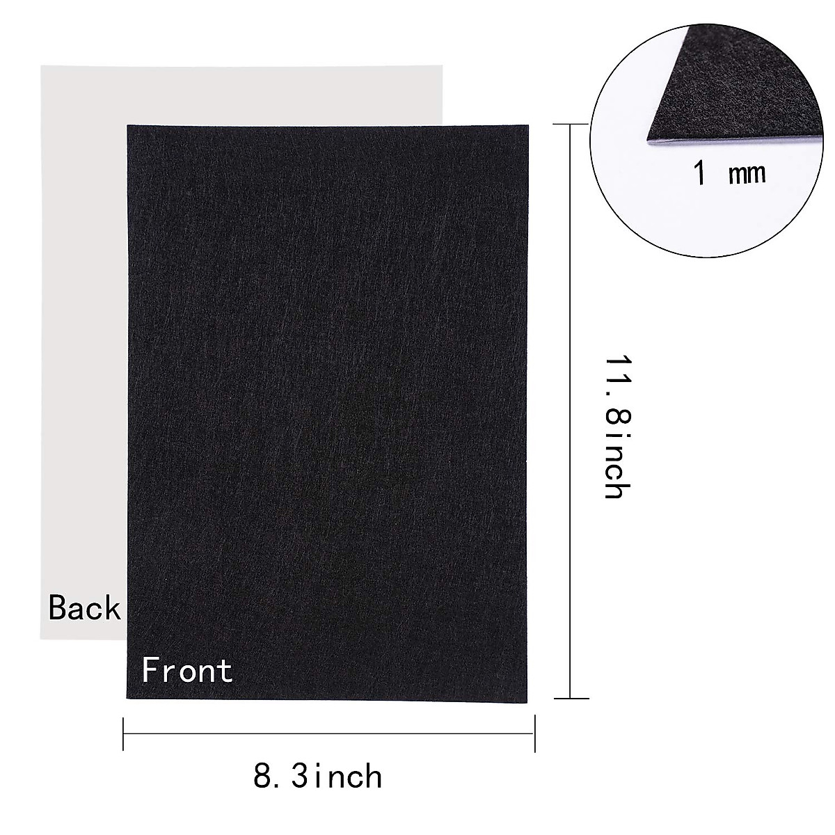 12 Pieces Adhesive Halloween Felt Fabric Sheets Orange and Black Craft Felt Fabric Sticky Back Sheets for Halloween DIY Craft Sewing Patchwork Decorations, 11.8 x 8.3 Inches