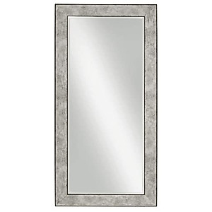 OBIOZZ Floor Mirror, Full Body Mirror Full Length Mirror Standing Rustic Wall Mirror Floor Leaning Standing Large Full Length Beveled Glass Gray Dressing Mirror for Bedroom Living Room