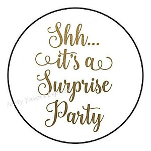 30 Pcs 1.5" Inch Shh It's A Surprise Party Stickers - Surprise Party Stickers - Party Stickers Envelope Seals Labels - D #AA61RK
