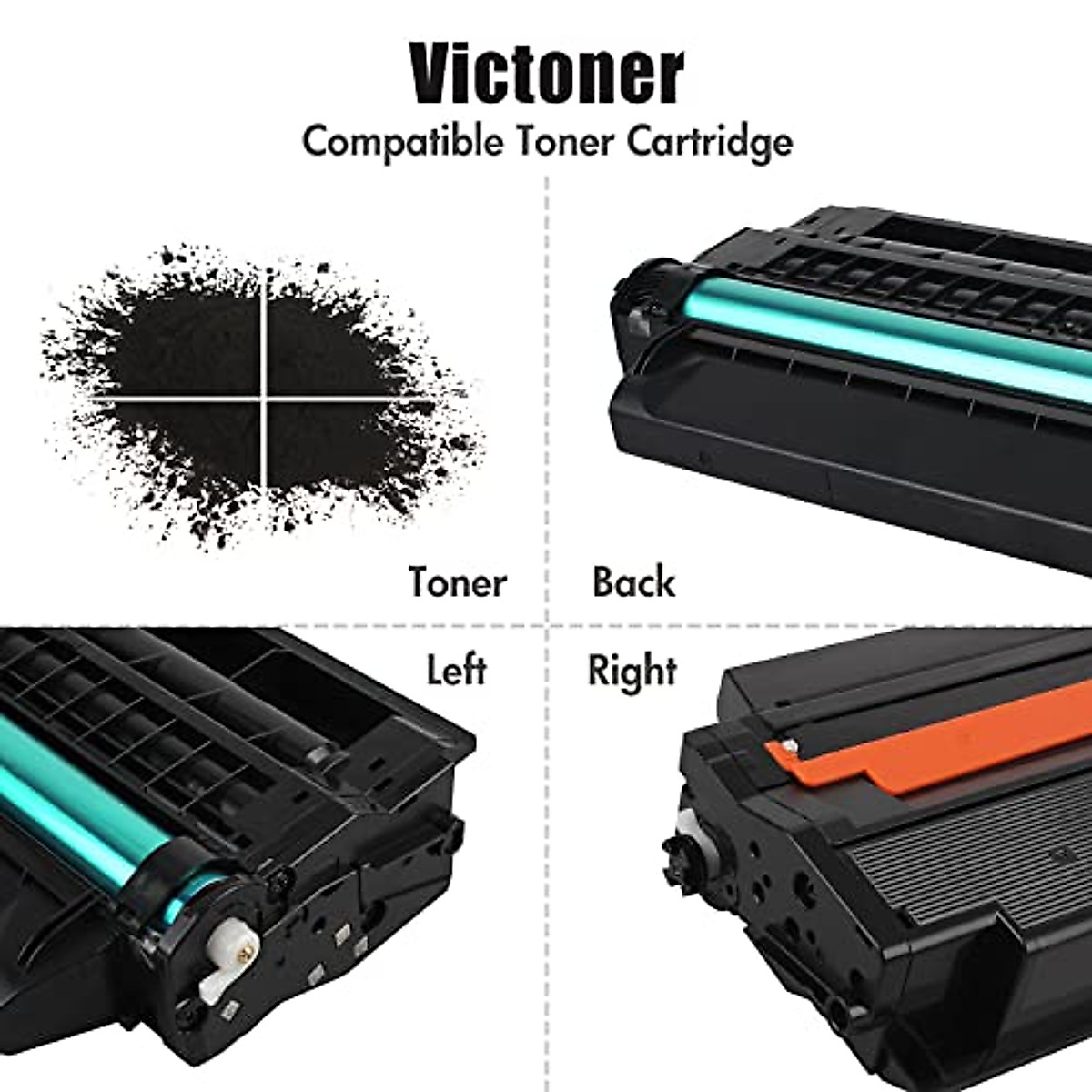 VICTONER Compatible B1260dn B1265dfw Toner Cartridge Replacement for Dell 331-7328 B1260 B1265 for Dell 1260 B126x Printer Ink (Black, 2-Pack)