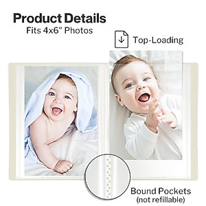 CRANBURY Small Picture Book for 4x6 Photos - (Black, 2 Pack), 4 x 6 Portfolio Binder with Customizable Cover, 24 Pages Hold 48 Pictures, Art Presentation Folder for Postcards, Kids Photo Albums 6x4