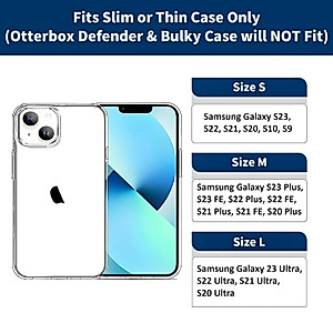 Stronden Holster for Samsung Galaxy S24+ Plus, S23+ Plus, S23 FE, S22 Plus, S22 FE, S21 Plus, S20 Plus, S21 FE, S20 FE, S10 Plus - Leather Belt Case with Belt Clip/Loop (Fits Slim Case Only)