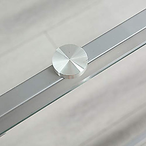 soges 59 inches L-Shaped Desk with Tempered Glass Computer Desk L Glass Table Corner Desk Computer Table,Clear UT-096