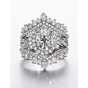 CannyCat 1.23 CTTW Moissanite Ring Enhancers 2 pieces Lab Created Diamond Curved Wedding Bands for Women Platinum Plated Silver Eternity Stacking Rings Wrap Guard for Engagement Anniversary Ring (5.5)