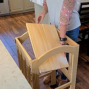 True Growth - True Tot Tower - Kids or Toddler Step Stool - Wood Construction – Varnished