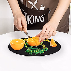 Flag of Jamaica Printed Round Cutting Board Glass Chopping Blocks Mats Food Tray for Home Kitchen Decoration