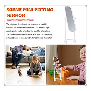 ARTIBETTER 2 Sets Miniature Standing Dressing Mirror Miniatures Dolls House Mirror for Dollhouse DIY Craft Bedroom Furniture