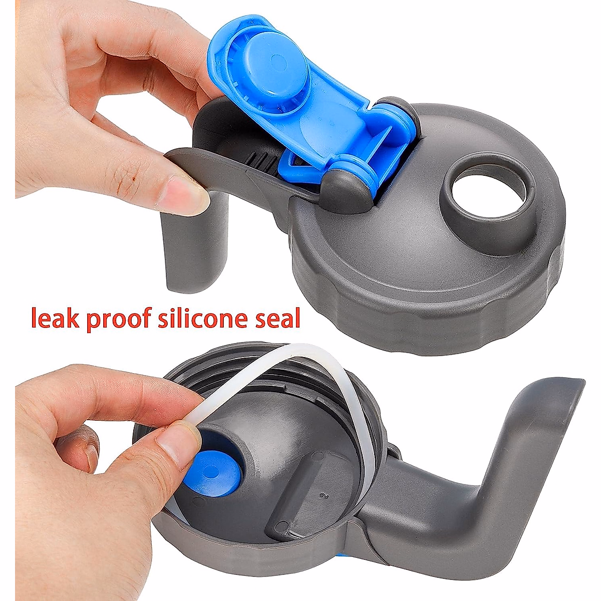 Bedoo Wide Mouth Mason Jar Flip Lids with Handle, 2 Pack Mason Jar Spout Lid, Easy Pour, Airtight Leak Proof and Durable, Black (Flip Cap Lid)