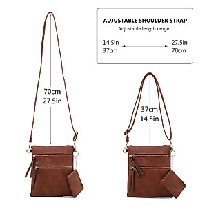SunForMorning Crossbody Bags for Women Lightweight Handbags Shoulder Bag Purses (Brown)