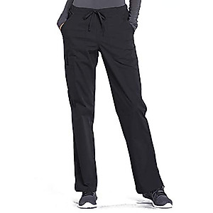 Scrubs for Women Workwear Professionals Stretch Drawstring Pant, Soft Stretch WW160, M, Black