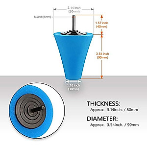 Polishing Cone ZFE 9 PCS Sponge Buffing for Automotive Car Wheel Hub Care, Metal Polish Buffing Polishing Ball for Aluminum and Stainless Steel