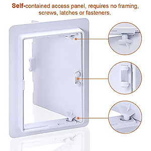 Suteck Plastic Access Panel for Drywall Ceiling 4 x 6 Inch Reinforced Plumbing Wall Access Doors Removable Hinged