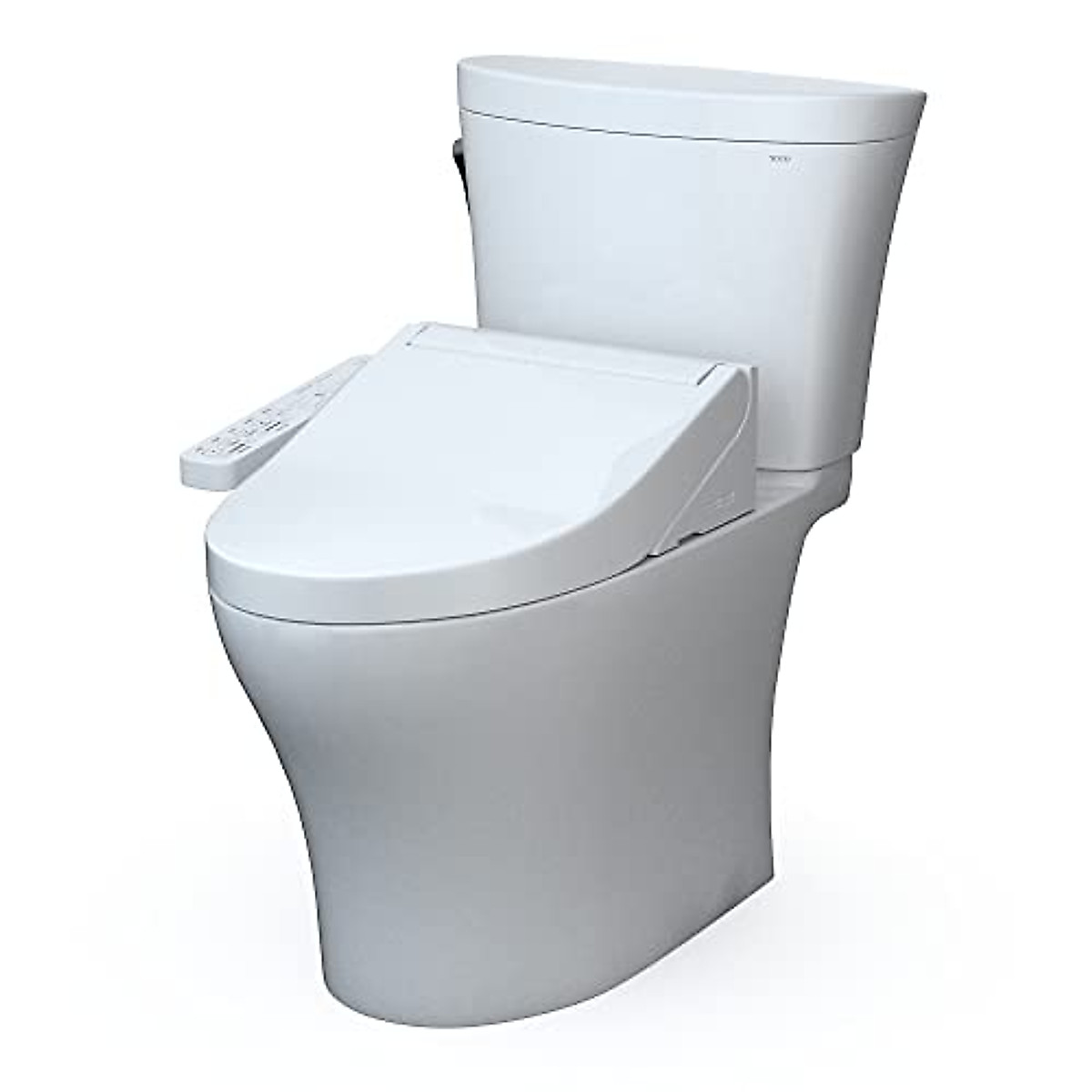 Aquia IV Arc 2-piece 0.9/1.28 GPF Dual Flush Elongated Comfort Height Toilet in. Cotton White C2 Washlet Seat Included