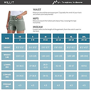 Willit Women's 4.5" Golf Shorts Hiking Athletic Shorts with Pockets Quick Dry Water Resistant Khaki Size 4