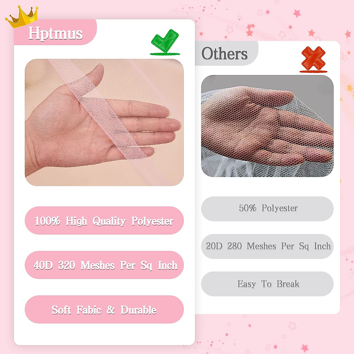 Hptmus Canopy Bed Curtains - Bed Canopy for Girls Bed Curtains Princess Bed Canopy Bed Canopy Curtains Canopy for Bed Drapes Birthday Present Adults Girls Room Decor(Twin, Pink)