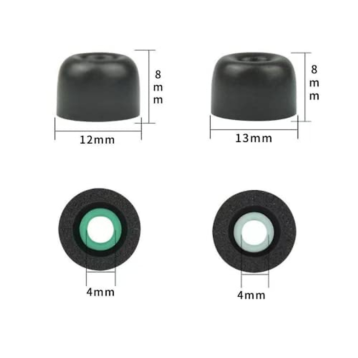 Zotech 4 Pairs Replacement Memory Foam Ear Tips for Sony WF-1000XM4 (2 Pair Gray and 2 Pair Black)