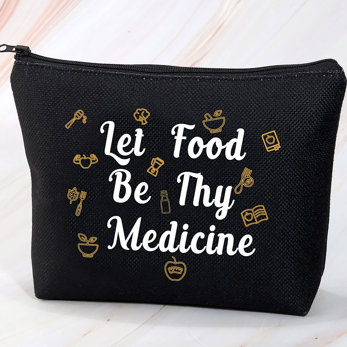 VAMSII Registered Dietitian Gifts Nutritionist Makeup Toiletry Bag Dietetics Student Zipper Pouch (Dietitian Makeup Bag)