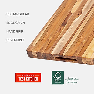 TeakHaus Edge Grain Carving Board w/Hand Grip (Rectangle) | 24" x 18" x 1.5"
