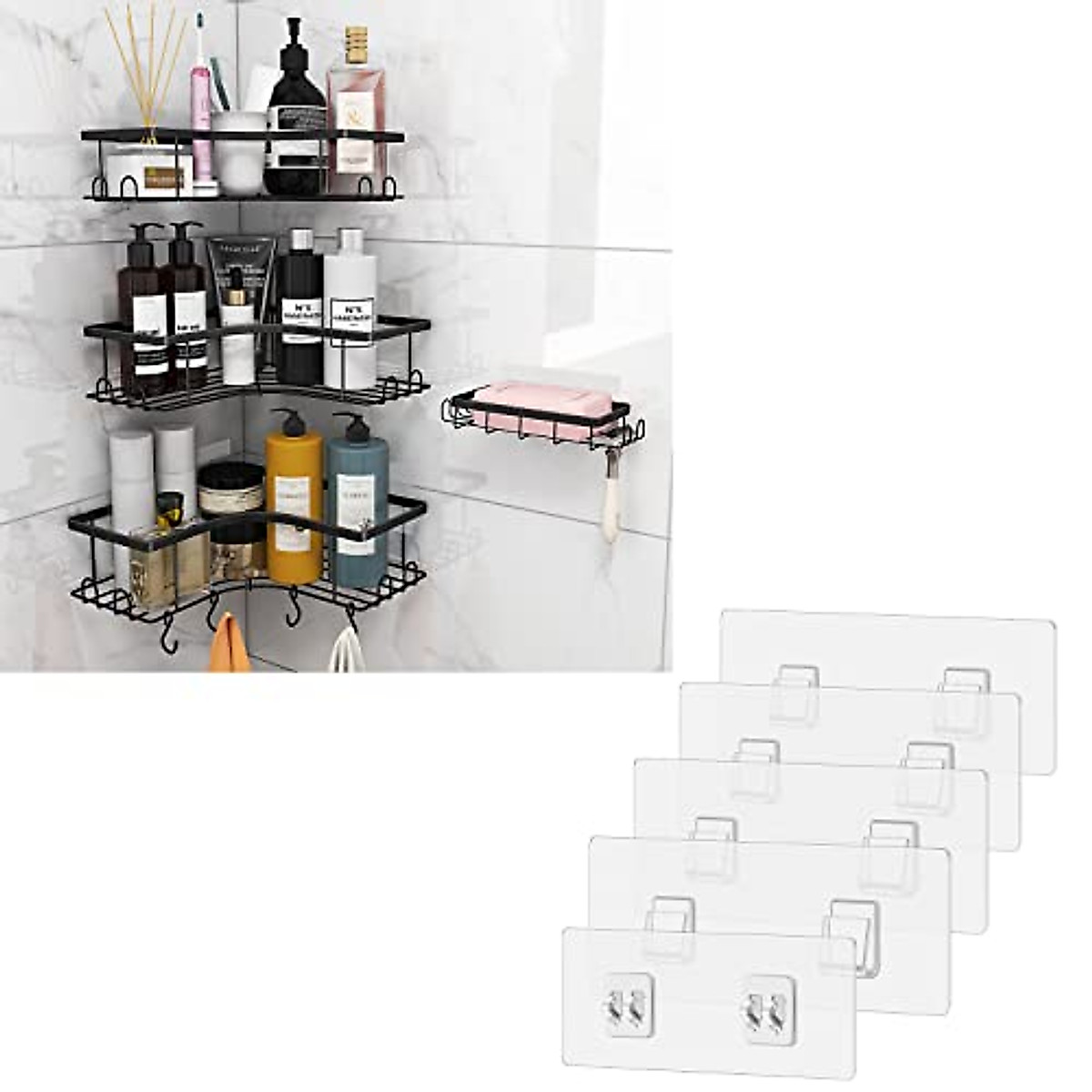 Vmiya Shower Caddy Corner with Replacement Adhesive Strips