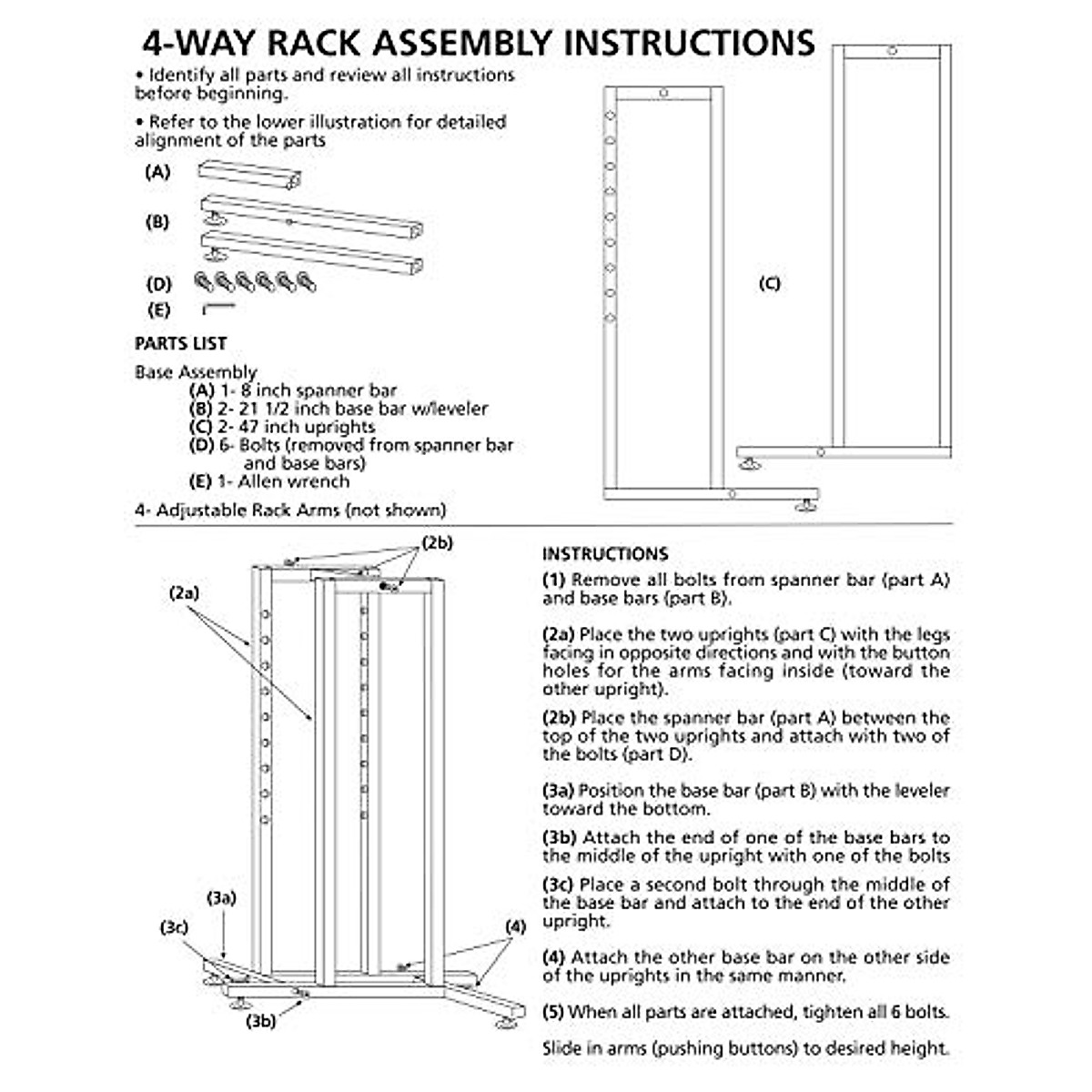 SSWBasics 4 Way Clothing Rack with 2 Straight Arms