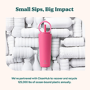 Reduce Halo 24 oz Stainless Steel Vacuum Insulated Tumbler - Spill Proof Travel Mug with Flip Handle Lid - Keeps Drinks Cold for 32 Hrs - Dishwasher Safe - Cupholder Friendly - Glacier