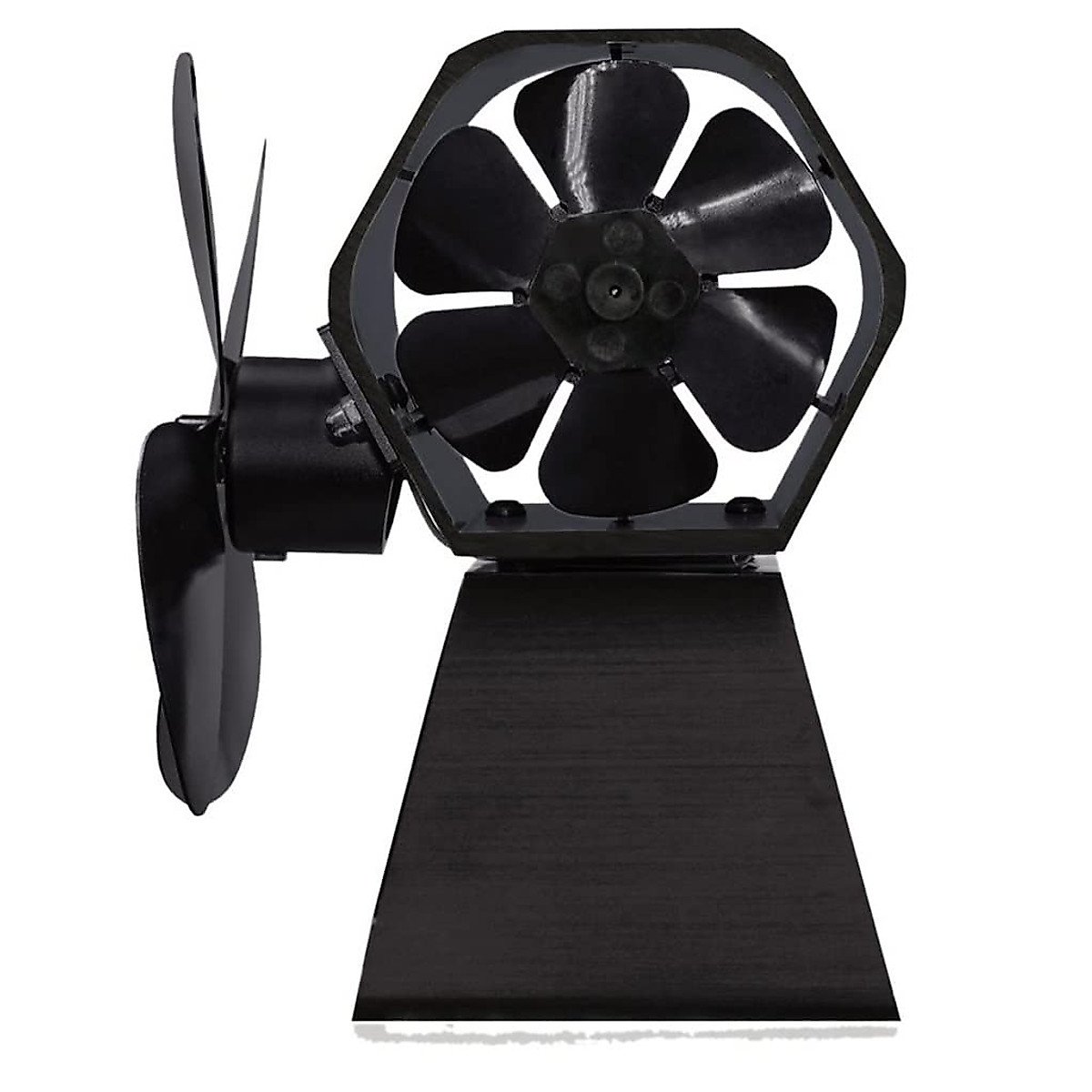 UXZDX CUJUX Foreign Trade Fireplace Thermal Power Double Fan Blade Fan Wood Fireplace Fan (Color : Black, Size : 181419cm)