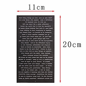 ONLYKXY Stickers 8 Sheets, 80 Pcs Word Stickers Black and White, Inspirational Quotes for DIY Journal, Scrapbooking, Decorating, Crafting, Correspondence